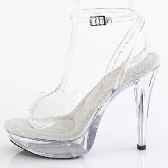 Shoes | Platform Ankle Wrap Transparent Clear High Heel Shoes | Poshmark